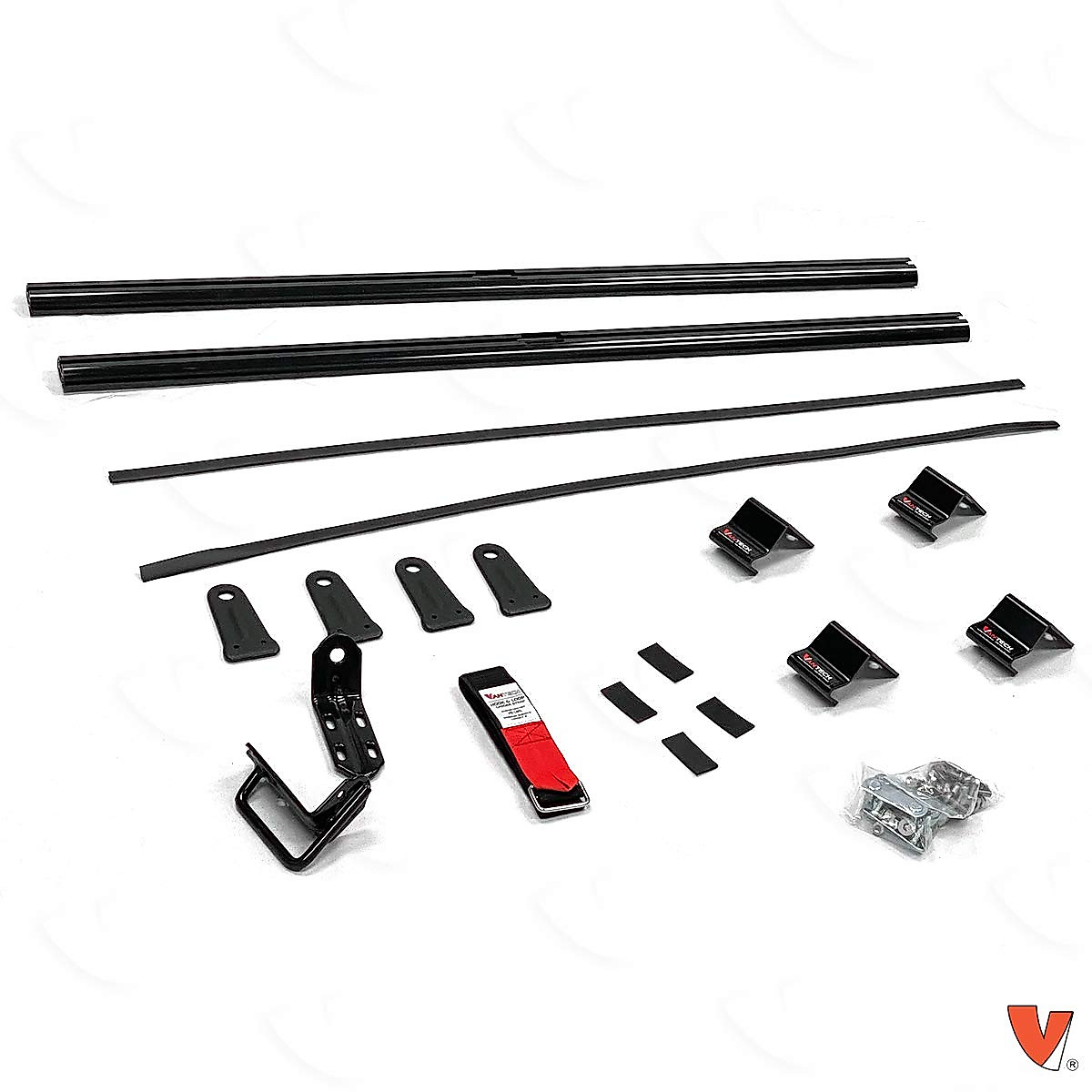 J2000 Aluminum Ladder Roof Rack 2 bar System with Accessories for a 2014-Newer Transit Connect Black