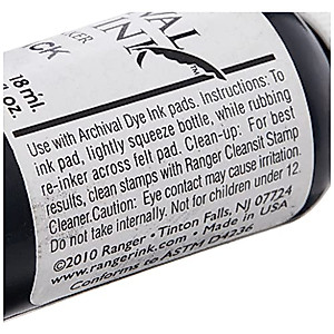 Ranger Archival Pad Reinker .5oz, Jet Black