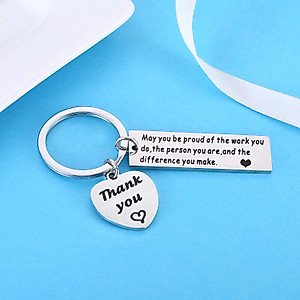 Gifts For Coworkers Friend Women Men Keychain Appreciation Gift Teacher Boss Thank You Gifts Christmas Presents For Her Him Leaving Farewell Good Bye Retirement Gift (Be proud of the work you do)