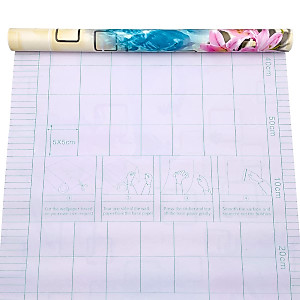 Yifasy Yellow Cabinet Liner Self-Adhesive Shelf Drawer Paper Dolphin Lily Flower Decor Furniture Storage Tower Unit Accent Table 118x17.7 Inch