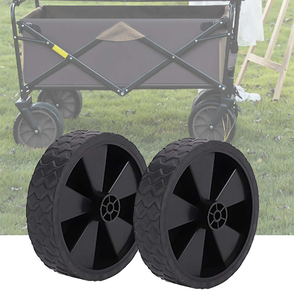 2 Pieces Cart Wheel Luggage Wheel Easy to Use for Utility Folding Wagon Cart Spare Parts Moving Trolley Caster Wheels, 5inch 151g