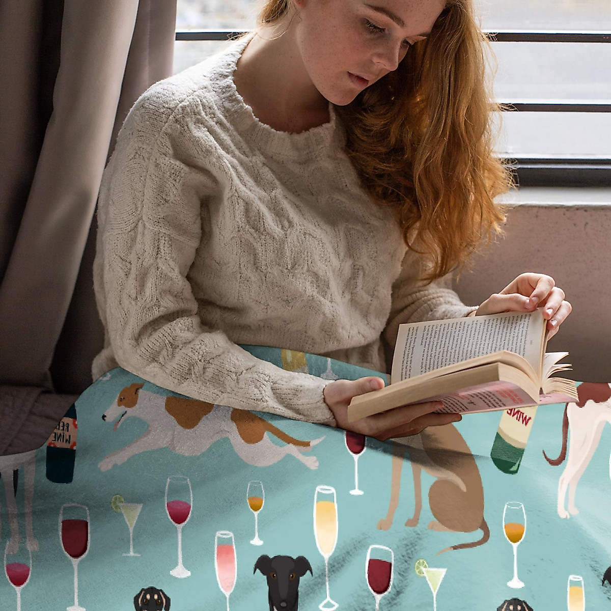 Buyyet Cute Greyhound Dog Fleece Flannel Gift Blanket Lightweight Soft Throw Puppy Dog Lovers Gift Blanket for Women Men Funny Decoration Blanket for Bed Couch Travel Outdoor 40''x 50'' for Kids/Child