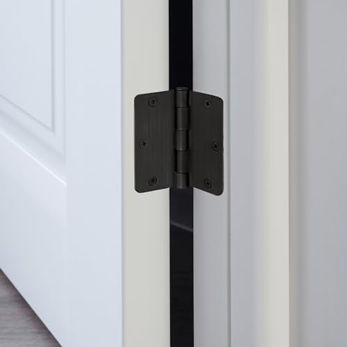 Design House 181388 1/4" Radius Steel Door Hinge Door Hardware Door Hinges for Interior Doors, 3-1/2" x 3-1/2", Oil Rubbed Bronze, (Pack of 10)