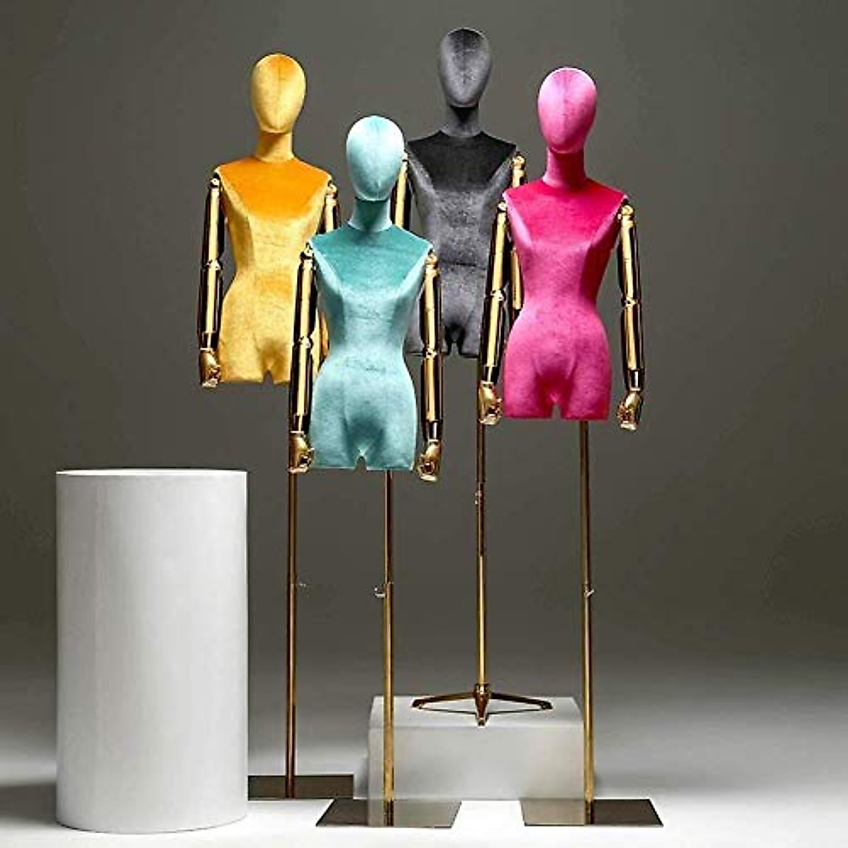 Mannequin Display Stand Mannequin Torso Body Head Dress Form with Flexible Arms Manikins Tailors Dummy Female
