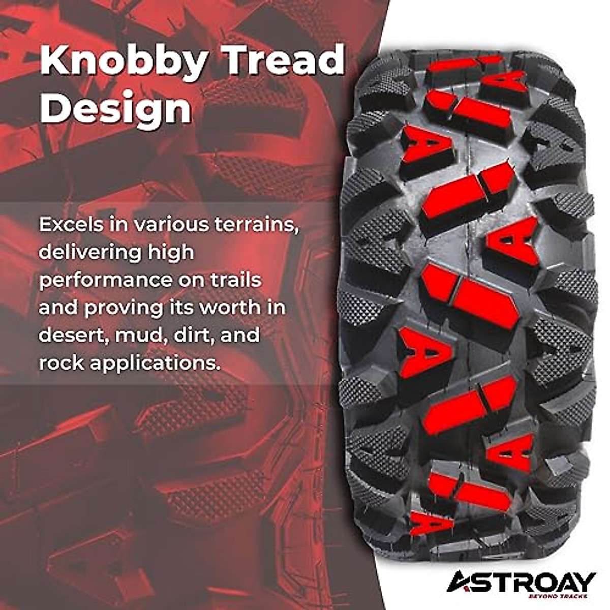 Astroay Knight 27 x 8-12 ATV/UTV All-Terrain Tire - Exceptional Traction and Control | Puncture & Abrasion Resistant | Optimal Grip for Enhanced Maneuverability Off-Roading