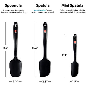 DI ORO Silicone Spatula Set - Rubber Kitchen Spatulas for Baking, Cooking, & Mixing - 600°F Heat-Resistant & BPA Free Silicone Scraper Spatulas for Nonstick Cookware - Dishwasher Safe (3pc, Black)