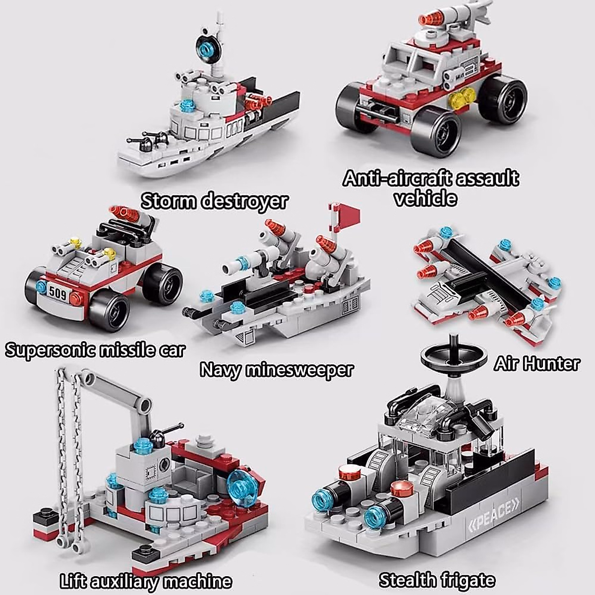 ENHANA Building Block Warship 25 in1 Battleship Building Kits for Kids City Helicopter Military Ship Bricks Kit Educational Toys for Boys Age 6 7 8 9 10 11 12 Years Old 554PCS