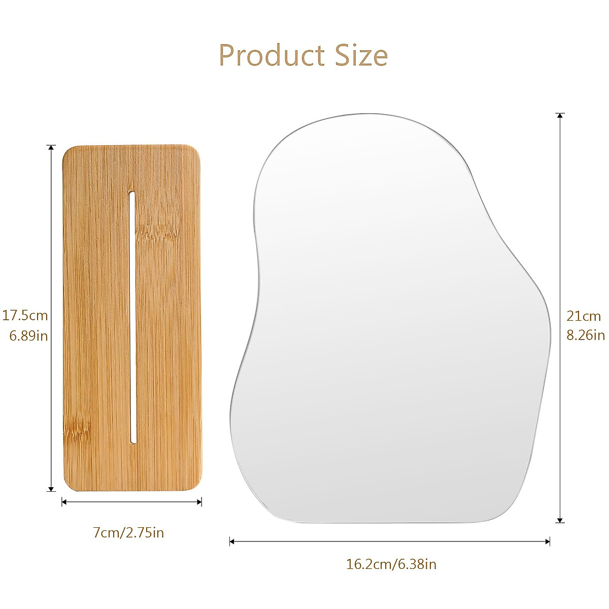 YOSELY Makeup Mirror Vanity Mirror Frameless, Frameless Table Mirror, Desk Tabletop Mirrors with Stand for Bedroom,Living Room