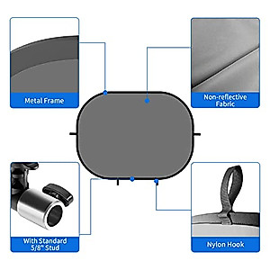 Selens 5x6.6ft Blue Grey Backdrop for Photography, 2-in-1 Pop Up Collapsible Photo Background with Clip and Carry Case for YouTube Videos Studio Props