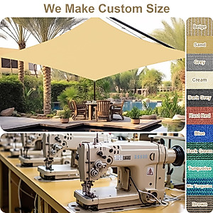 BELLE DURA 8'X10' Rectangle Sand Sun Patio Shade Sail Canopy Use for Patio Backyard Lawn Garden Outdoor Awning Shade Cover-185 GSM-Block 98% of UV Radiation-5Years Warranty