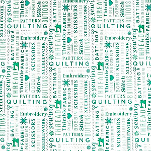 Missouri Star Printed Vinyl Roll 15” x 35” - Sewable Plastic Fabric for Making Tote Bags, Purses, and Craft Projects - Clear PVC Vinyl with Sewing Words