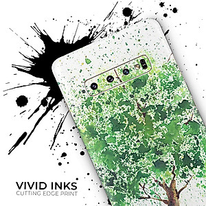 DesignSkinz Splattered Watercolor Tree of Life Protective Vinyl Decal Wrap Skin Cover Compatible with The Samsung Galaxy S20 (Screen Trim & Back Glass Skin)