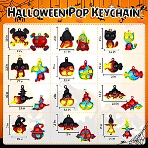 Halloween Party Favors for kids Pop Fidget Toys Bulk It 24 Pack,Halloween Party Supplies Halloween Classroom Favors Mini Pop keychain Its Halloween Prizes for Kids Bulk Halloween Toys Bulk Goodie bag