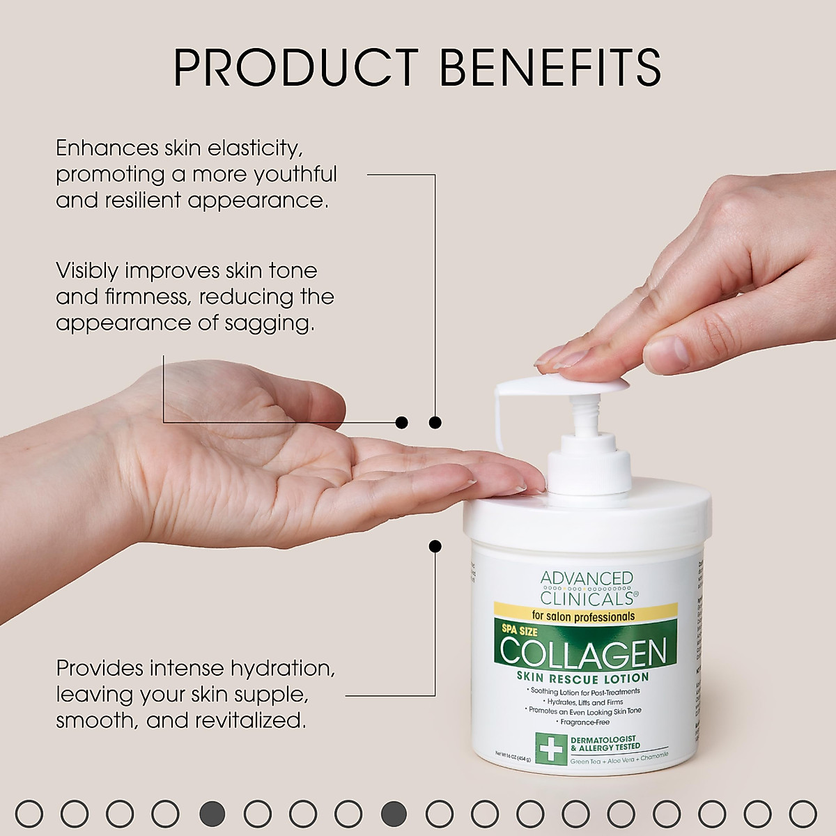 Advanced Clinicals Collagen Cream + Collagen Serum 2PC Set Bundle | Face Serum & Body Cream Moisturizer Lotion Plumping Skin Care Set & Kits For Wrinkles, Uneven Skin Tone, & Dry Skin, Fragrance Free