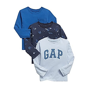GAP Baby Boys Long Sleeve Tee T Shirt, Solid Imperial Blue, 3-6 Months US