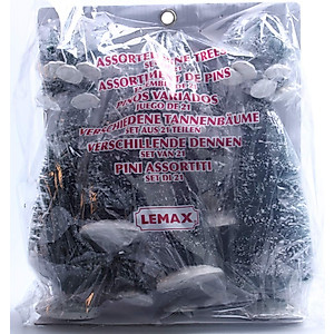 Lemax Christmas Village Assorted Frosted Pine Tree 21-Piece Set #34968