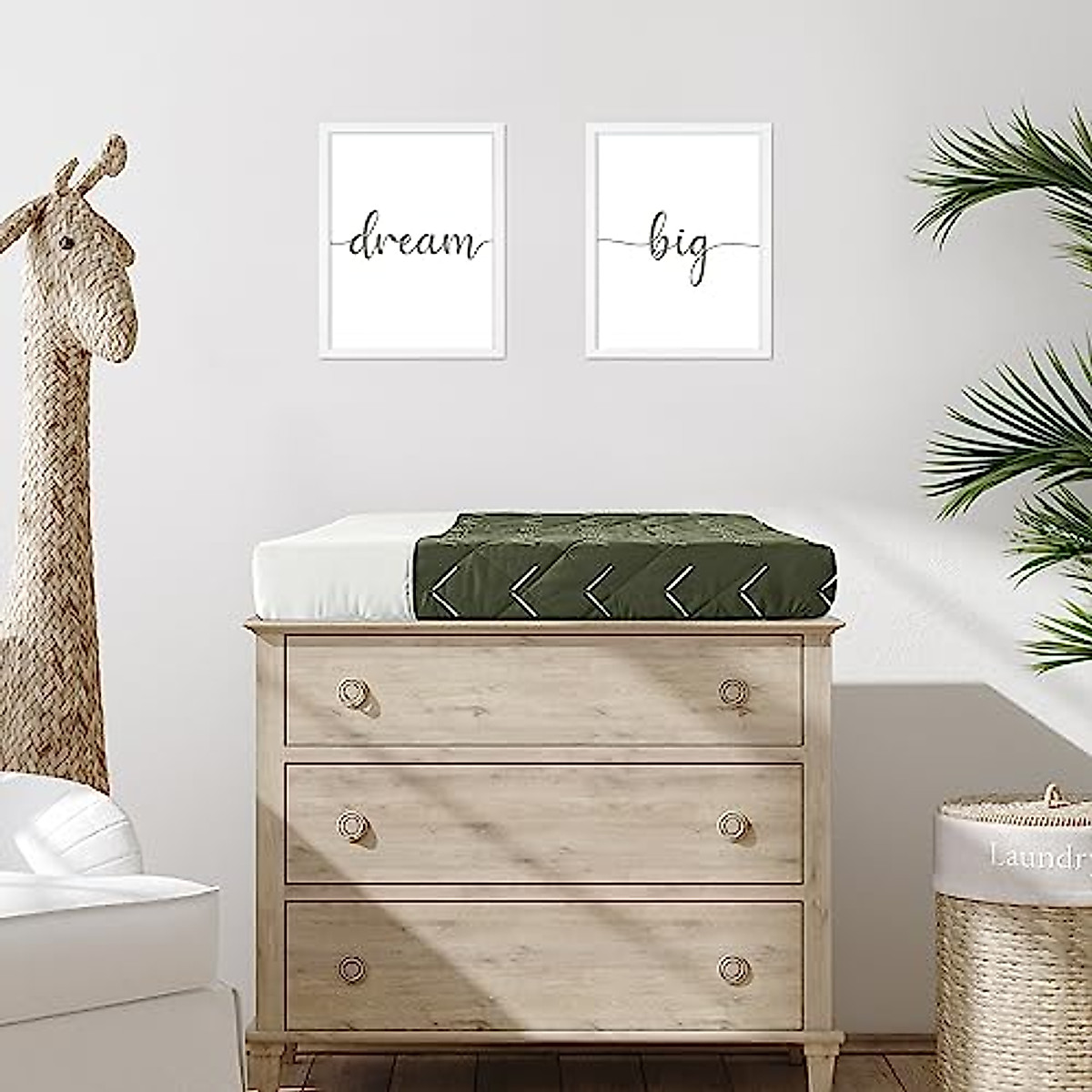 Sweet Jojo Designs Dark Green Boho Arrow Boy Girl Baby Changing Pad Cover Infant Newborn Diaper Table Change Mat Sheet Hunter Sage Modern Bohemian Gender Neutral Farmhouse Shabby Chic Ivory Arrows