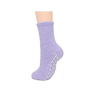 Century Star Anti Slip Athletic Plush Slipper Grip Soft Socks Women Yoga Pilates Soft Warm Cozy Socks For Christmas A 5 Pairs Candy Color One Size