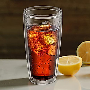 Amazing Abby - Alaska - 24-Ounce Insulated Plastic Tumblers (Set of 4), Double-Wall Plastic Drinking Glasses, All-Clear High-Balls, Reusable Plastic Cups, BPA-Free, Shatter-Proof, Dishwasher-Safe