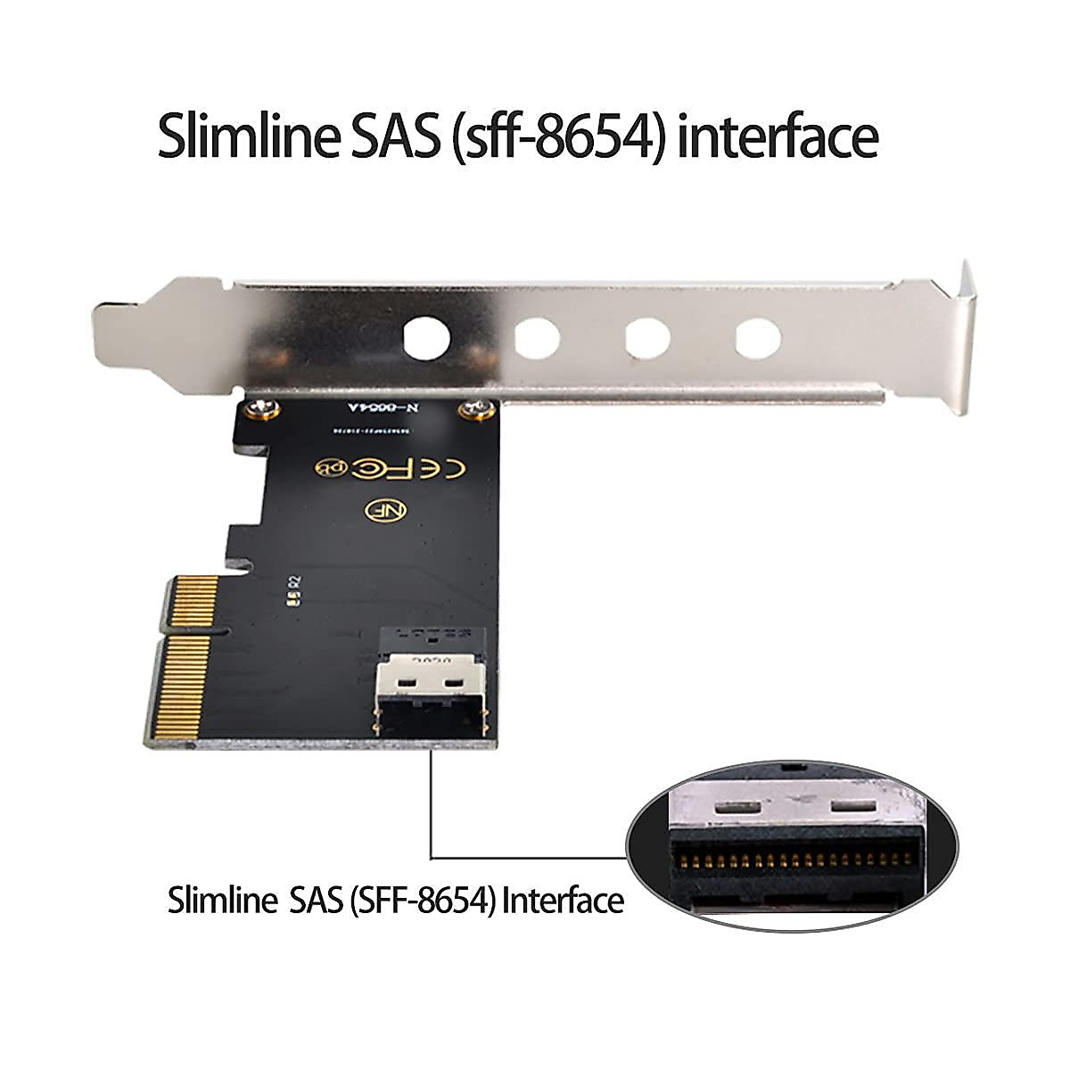 Cablecc PCI-E 4X to U.2 U2 Kit SFF-8639 to SFF-8654 Slimline SAS NVME PCIe SSD Adapter for Mainboard