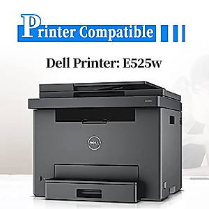 E525w Toner Cartridges Compatible Replacement for Dell E525W Toner Cartridges Dell E525W 525W E525 Printer Toner for 593-BBJX,593-BBJU,593-BBJV,593-BBJW-5 Pack:2X Black,1x Cyan,1 xMagenta,1xYellow