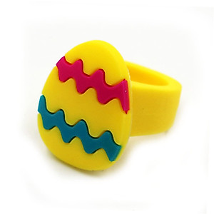 10pcs Easter Party Supplies Rabbit Toys for Bunnies Easter Egg Stuffers Kids Play Rings Easter Egg Fillers Kids Rings Toy Childrens Toys Children's Rings Girls Jewelry Animal