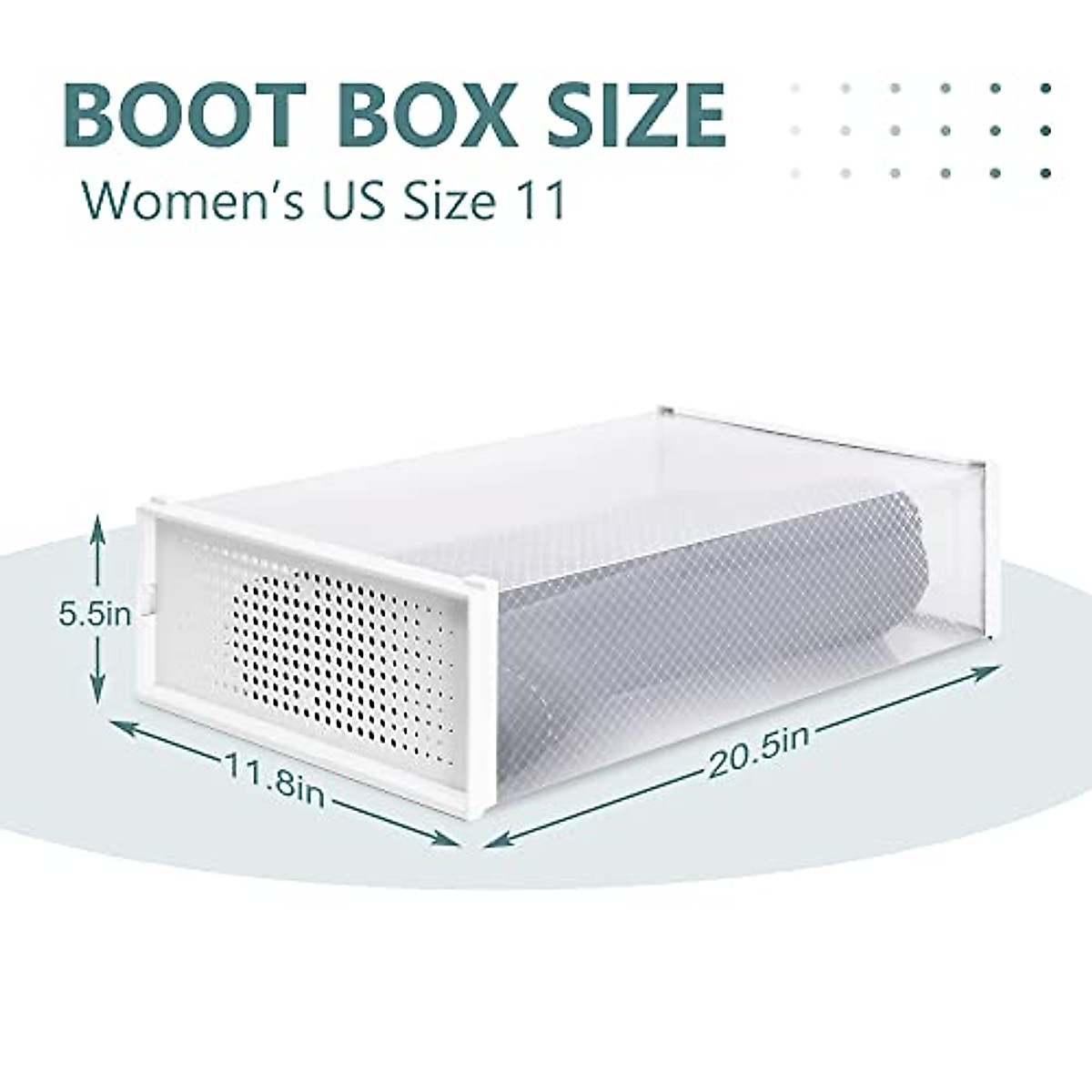 EazeHome Boot Box, Boot Storage, Boot Storage Solutions, 8 Pack Plastic Boot Storage Boxes, Stackable Storage Bins, Tall Boot Storage, Boot Storage Boxes for Tall Boots, Under Bed Boot Storage