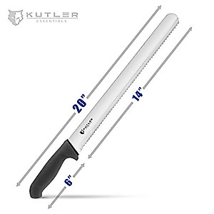 KUTLER Professional 14-Inch Bread Knife and Cake Slicer with Serrated Edge - Ultra-Sharp Stainless Steel Cutlery