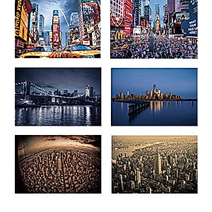 New York Postcards Set of 30 Styles. Collectible Edition of NYC Souvenirs Post Cards 4 x 6 of NY Landmarks, Skylines and Aerial Views. Made in USA