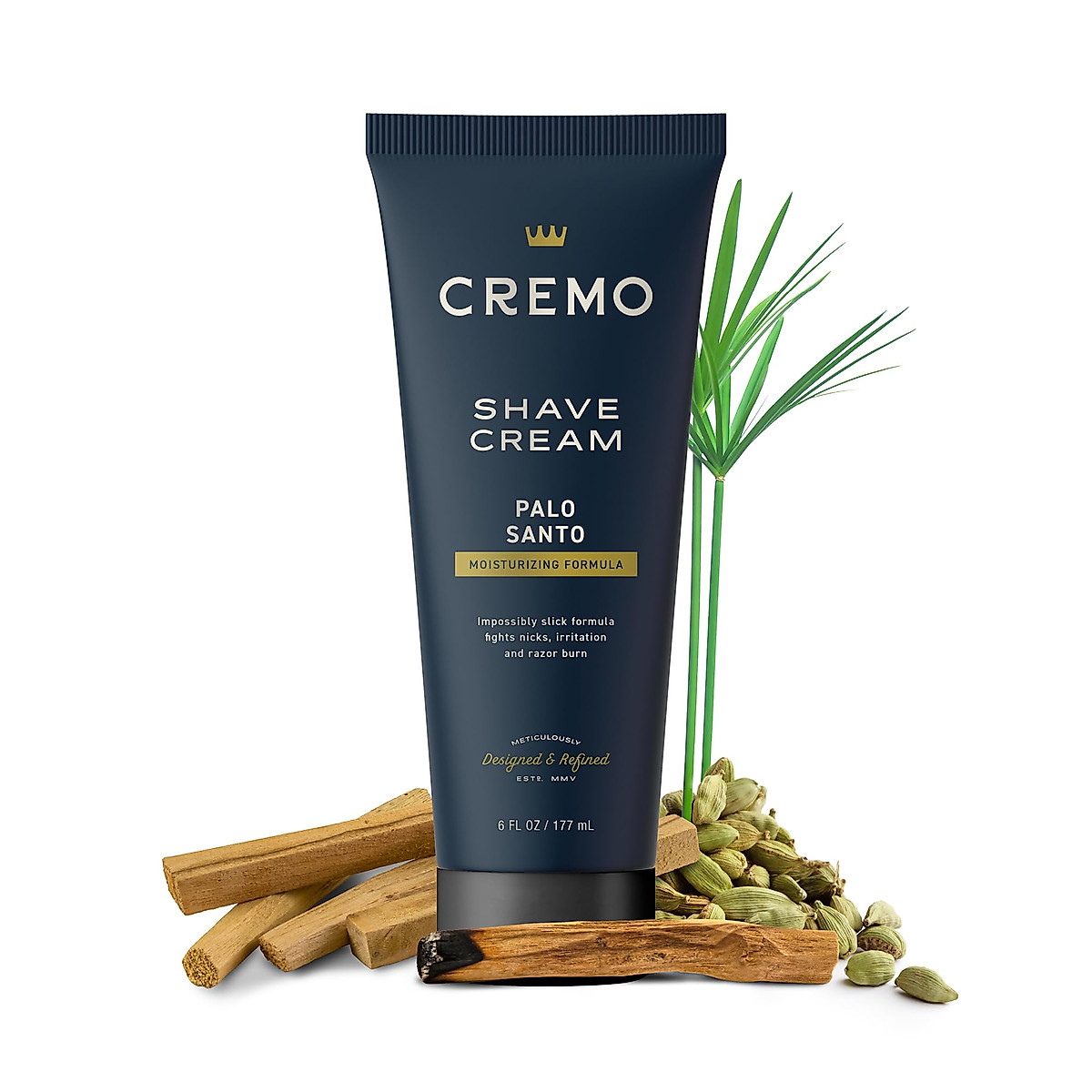 Cremo Palo Santo Shave Cream, Astonishingly Superior Ultra-Slick Shaving Cream for Men, Fights Nicks, Cuts and Razor Burn, 6 Fl Oz