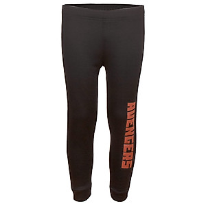 Marvel Avengers 2-Piece Fleece Pants Sets, Superhero Fleece Hoodie and Pants Bundle Set for Boys (Black, Size 5/6)