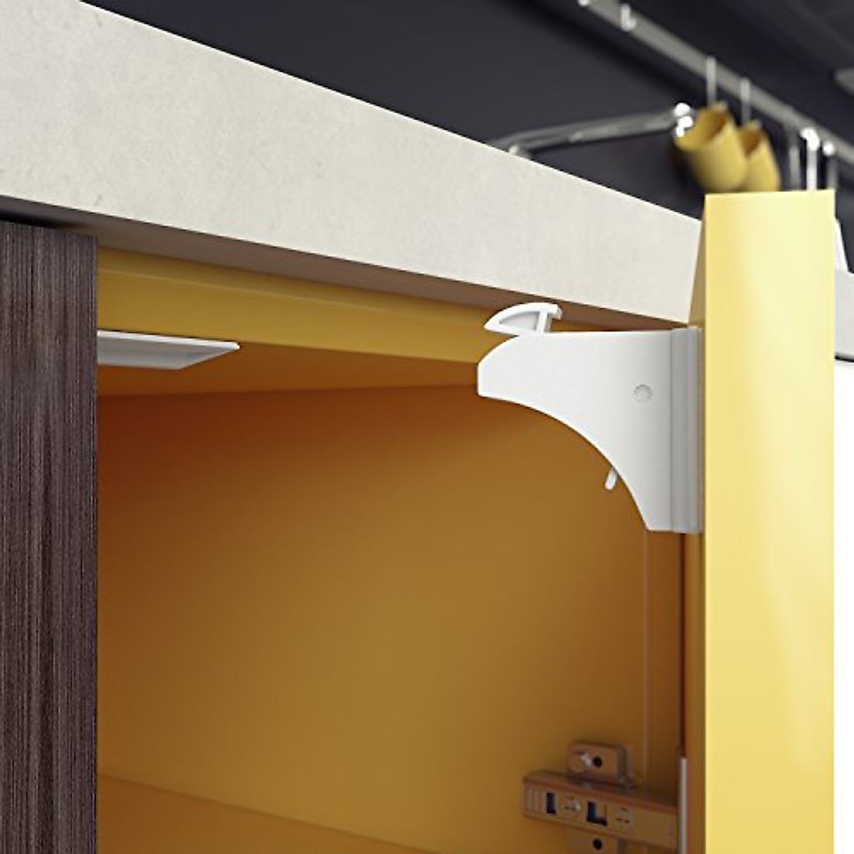 Child Magnetic Safety Locks (4 Locks & 1 Keys) | Safely Lock Your Cabinets and Drawers| No Drilling - Easy Installation - Authentic 3M Adhesive