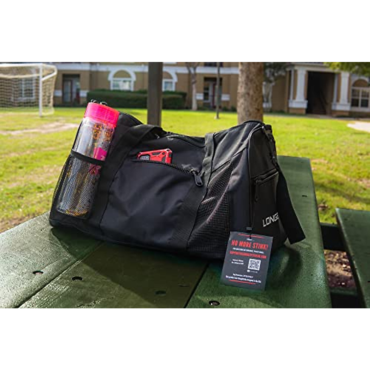 Longevity Gear Duffle Mesh Bags With Bottle Pocket, Breathable Duffel Bag for Sweaty Clothes and Equipment, Workout Bag, Gym Bag, Wrestling Bag, Swimmers, Active Athletes, | No More Stink