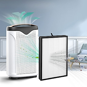 GoKBNY 2-Pack FA-500 True HEPA Replacement Filter Compatible with Famree FA500 and Aiper KJ200 Purifier, 2-IN-1 Activated Carbon Filter + H13 True HEPA Filters