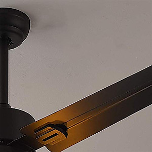 Black Ceiling Fan with Light and Remote 6 Speed Mute Metal Reversible Blades 5 Light 52" for Indoor Industrial Rustic Farmhouse Bedroom Living Room Dining Room