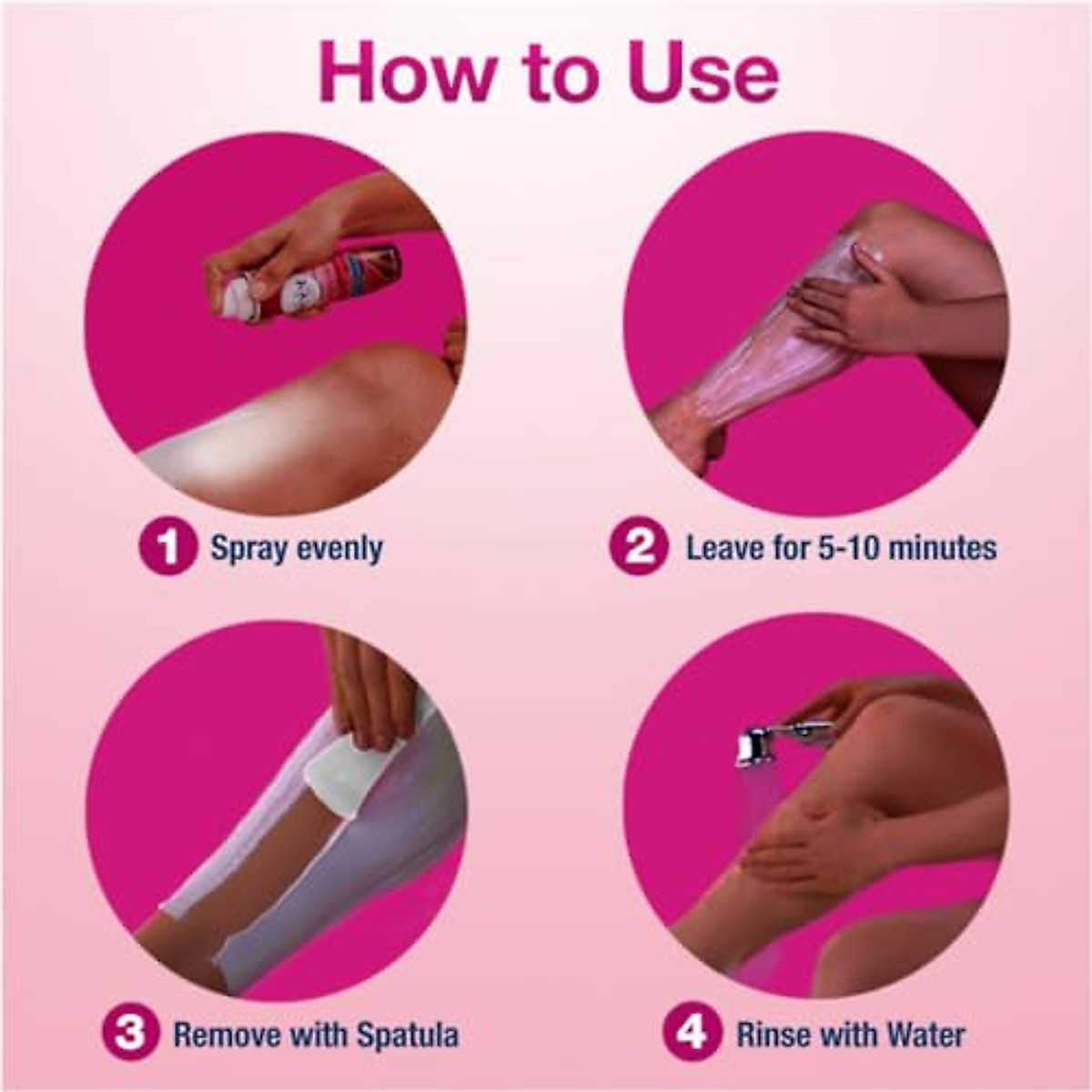 Veet Spray On Hair Removal Cream, 5.1 oz., for Legs & Body (Pack of 6)