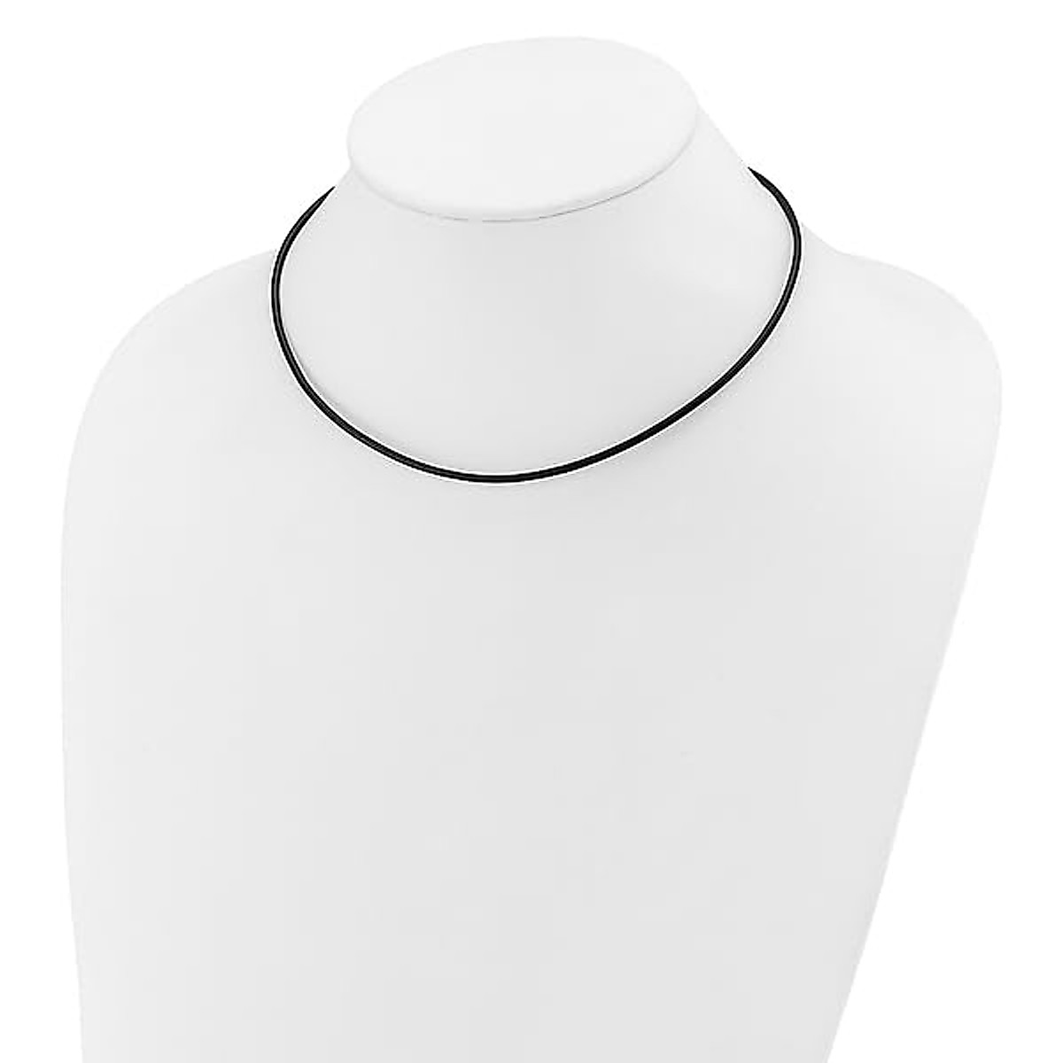 14k White Gold 2mm 16 Inch Black Leather Cord Chain Necklace Pendant Charm Fine Jewelry For Women Gifts For Her