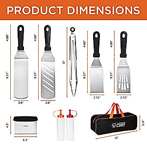 Commercial Chef Blackstone Griddle Accessories Kit - Flat Top Grill Accessories Set - Blackstone Accessories for Griddle Tools - Hibachi Grill Accessories - Traeger and Weber Griddle Spatula Set - 9PC