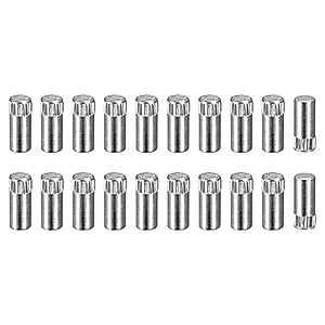 Tool parts 6x14mm 304 Stainless Steel Dowel Pins - 20Pcs Knurled Head Flat End Dowel Pin