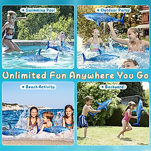 ILEISURELY 3PCS Inflatable Shark Pool Toys, 25 Inch Shark Pool Party Decorations for Birthday Pool Christmas, Party Favors Supplies Gift for Kids Adults