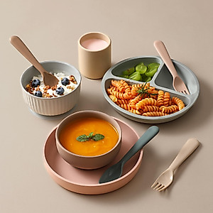 12 Pieces Toddler Utensils Set, Plastic Spoons and Forks Set for Kids, Children Safe Flatware, Plastic Reusable Cutlery, BPA Free, Dishwasher Safe