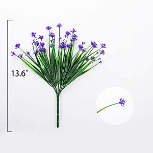 Artificial Flower Greenery Plants for Home Kitchen Dining Room Hanging Planter Garden,4 Bundles (8PCS, Purple)
