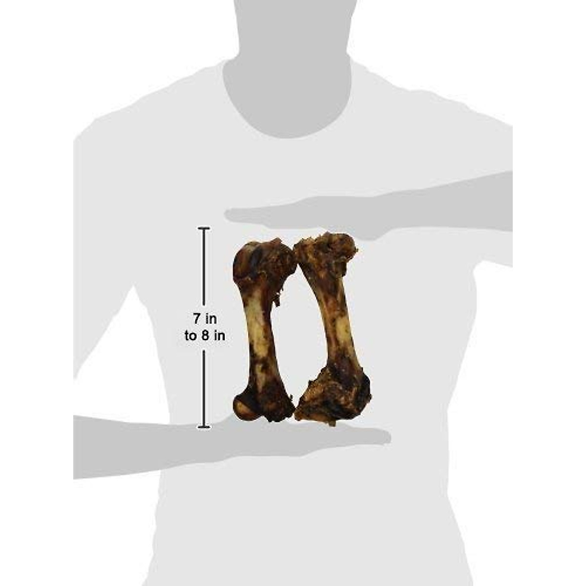 123 Treats - Meaty Dog Bone Treat - Large 100% Natural Pork Chews for Dogs Dog Bones for Aggressive Chewers (Pork, 2 Count)