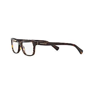 Coach HC6089 Prescription Eyewear Frames, Dark Tortoise/Demo Lens, 51 mm