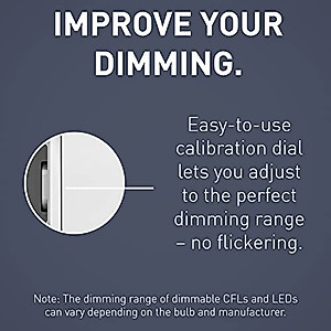 Legrand radiant RH453PTCCCV6 450W Preset Decorator Rocker Dimmer Light Switch with Locator Light for Dimmable LED and CFL Bulbs, Single Pole/3-Way, White/Light Almond/Ivory (1 Count)