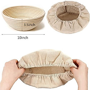 6 Packs Round Bread Proofing Basket Cloth Liner Rattan Baking Dough Basket Cover Natural Rattan Banneton Proofing Cloth(10 Inch)