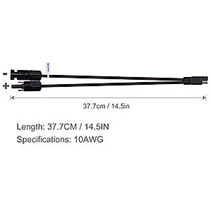 CHAFON Solar Panel Connector to SAE Adapter Cable 10AWG, Solar to SAE Cable PV Extension Wire, 11.8IN 50Amps for Solar Panels Rv Caravan Battery Charger Kit