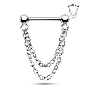 CM Crareesi Mania 16G Septum Rings 316L Surgical Steel Threadless Push in Septum Piercing Jewelry 16Gauge Helix Earrings Silver Pushin Chain Septum Ring Helix Piercing Jewelry