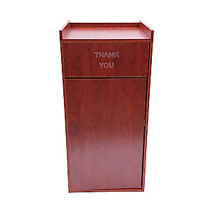 LOYALHEARTDY Restaurant Trash Can Cabinet Wood Commercial Trash Can 30L Trash Bin Cabinet Garbage Receptacle Indoor with Tray Holder for Restaurants Cafeterias Kitchen Mahogany