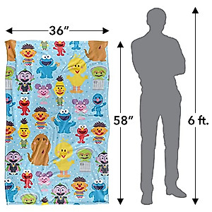 Sesame Street Cute Character Pattern Officially Licensed Silky Touch Super Soft Throw Blanket 36" x 58"